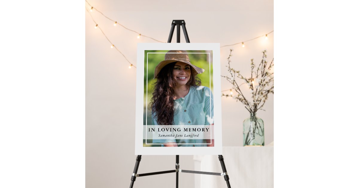Classic Simple Photo Memorial Funeral Tribute Foam Board | Zazzle