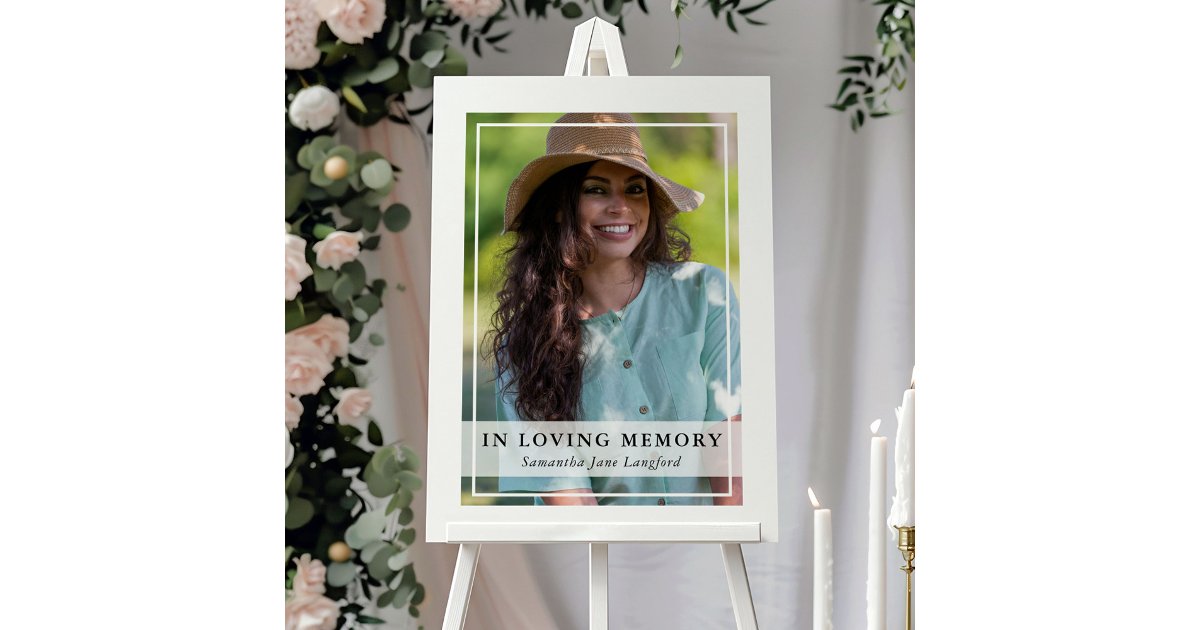 Classic Simple Photo Memorial Funeral Tribute Foam Board | Zazzle