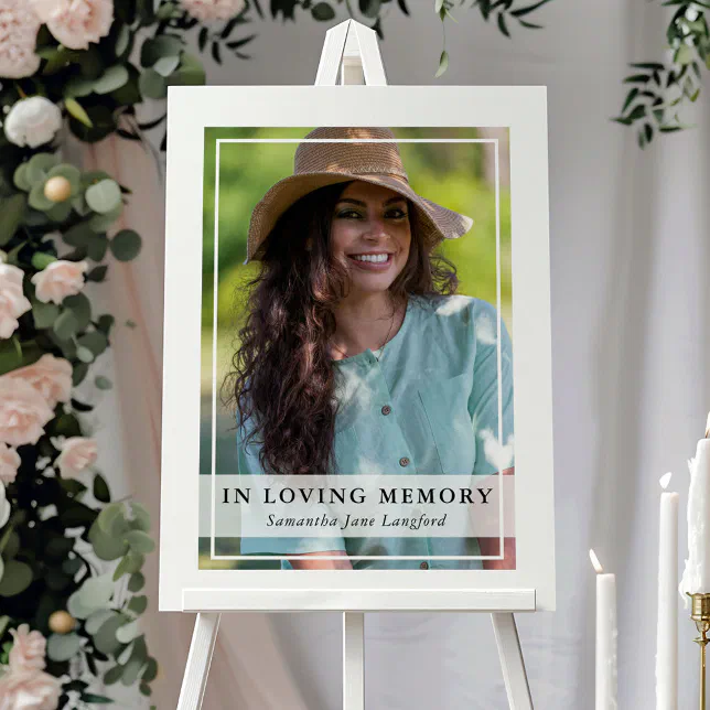 Classic Simple Photo Memorial Funeral Tribute Foam Board | Zazzle