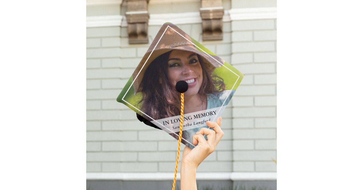 Classic Simple Photo Memorial Graduation Cap Topper | Zazzle