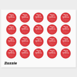 Classic Simple Red Merry Christmas Envelope Seals | Zazzle