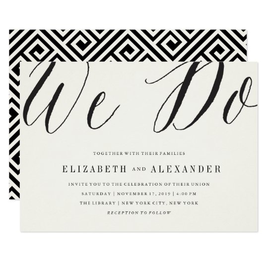 Classic Simple Script We Do Modern Wedding Invite | Zazzle.com
