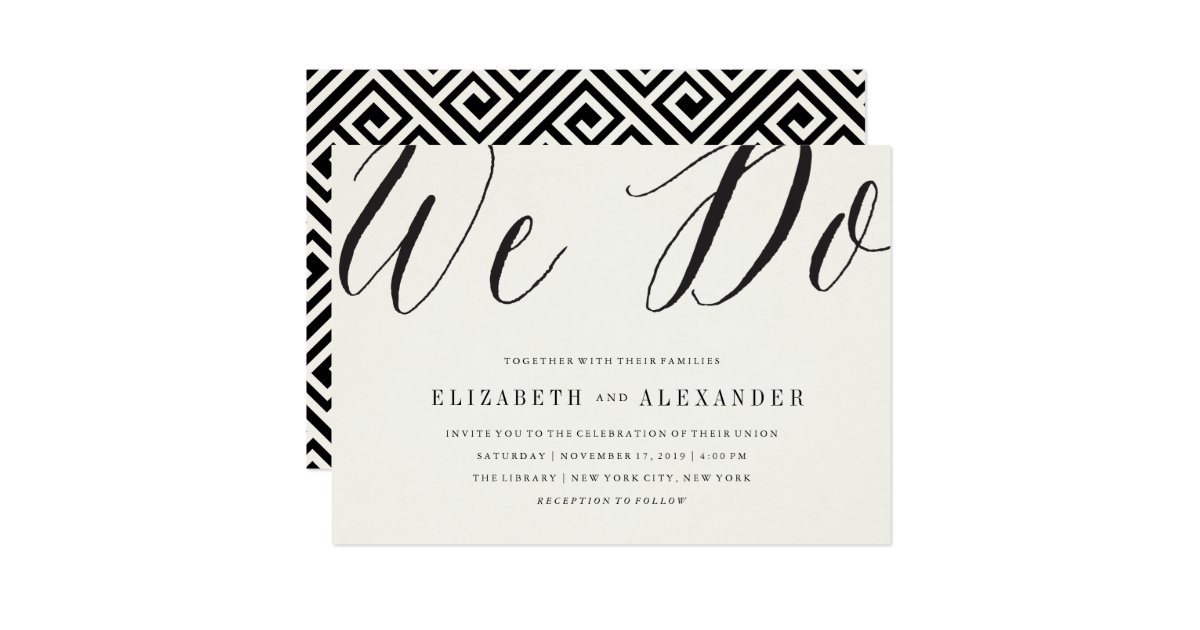 Classic Simple Script We Do Modern Wedding Invite | Zazzle.com