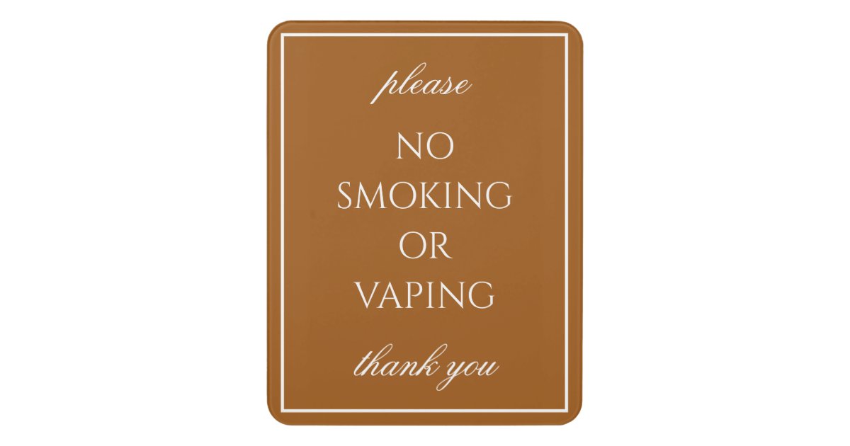 Classic Simple Sienna No Smoking Sign | Zazzle