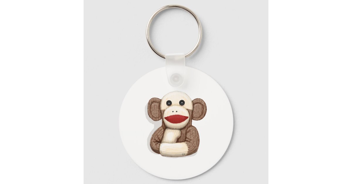 Classic Sock Monkey Keychain | Zazzle