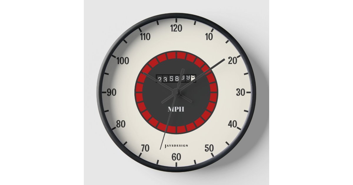 Classic Speedometer Wall Clock MPH | Zazzle