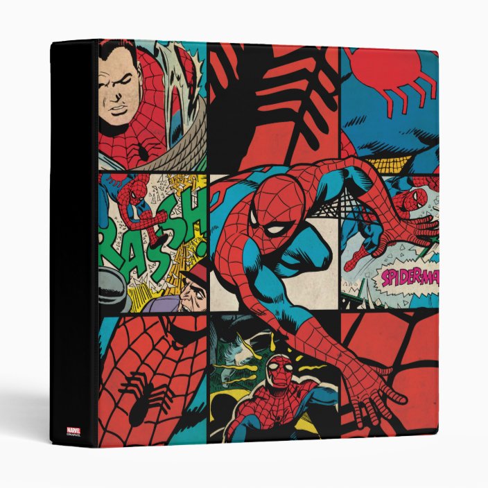 Classic Spider-Man Comic Book Pattern 3 Ring Binder | Zazzle