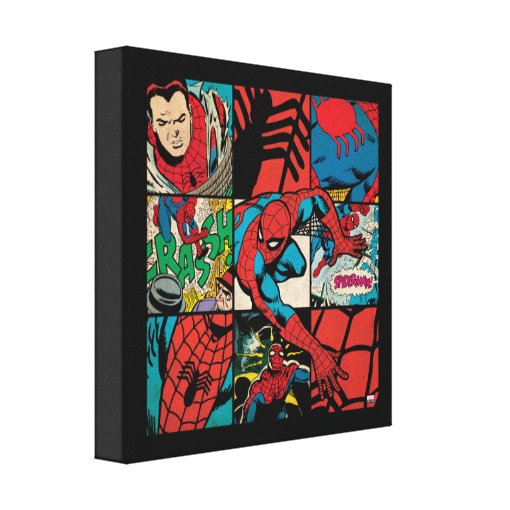 Classic Spider-Man Comic Book Pattern Canvas Print | Zazzle