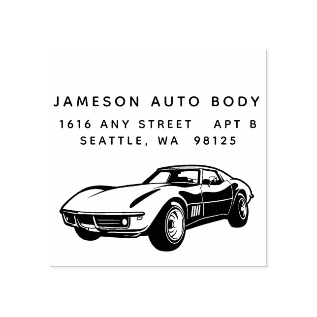 Classic Sports Car Rubber Stamp | Zazzle
