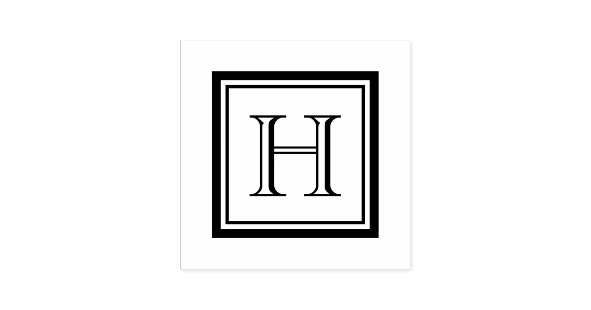 Classic Square Monogram Stamp | Zazzle