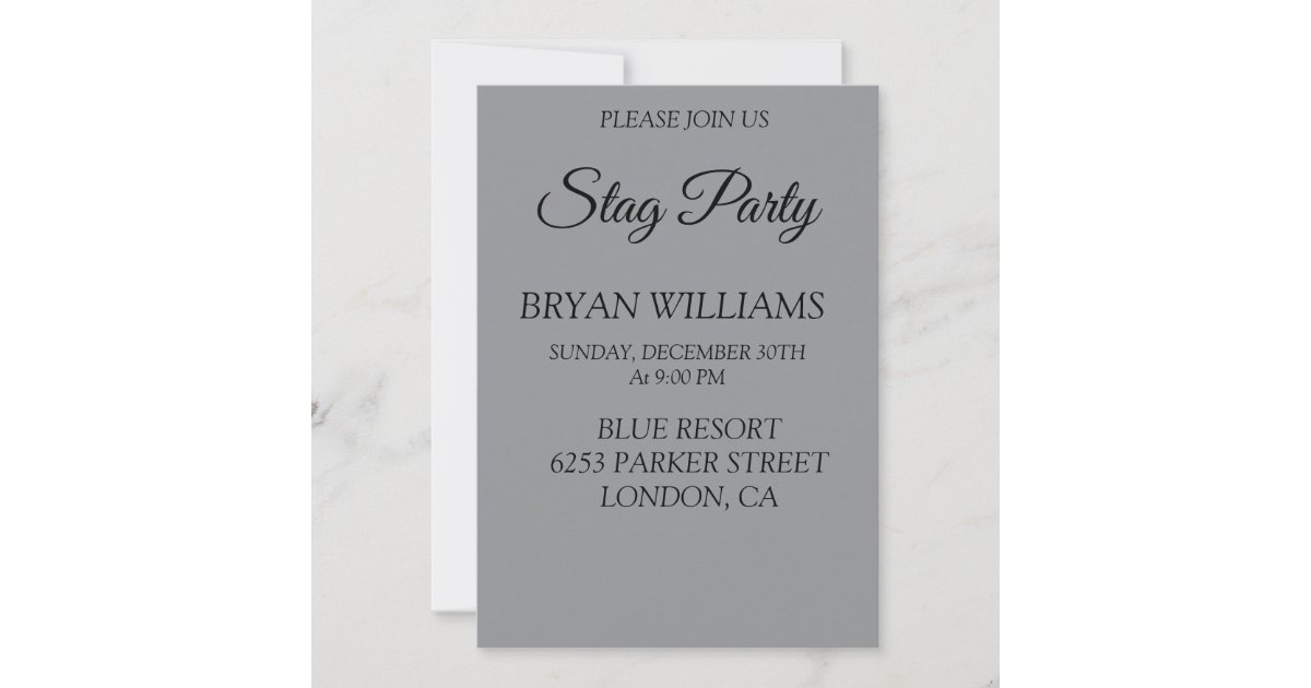 Classic Stag Party Invitation | Zazzle