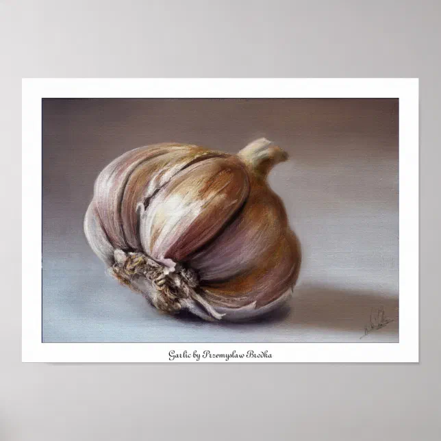Classic still life garlic poster | Zazzle