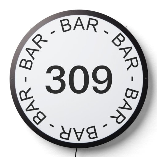 Classic Street No. Bar Choice Background Color LED LED Sign | Zazzle