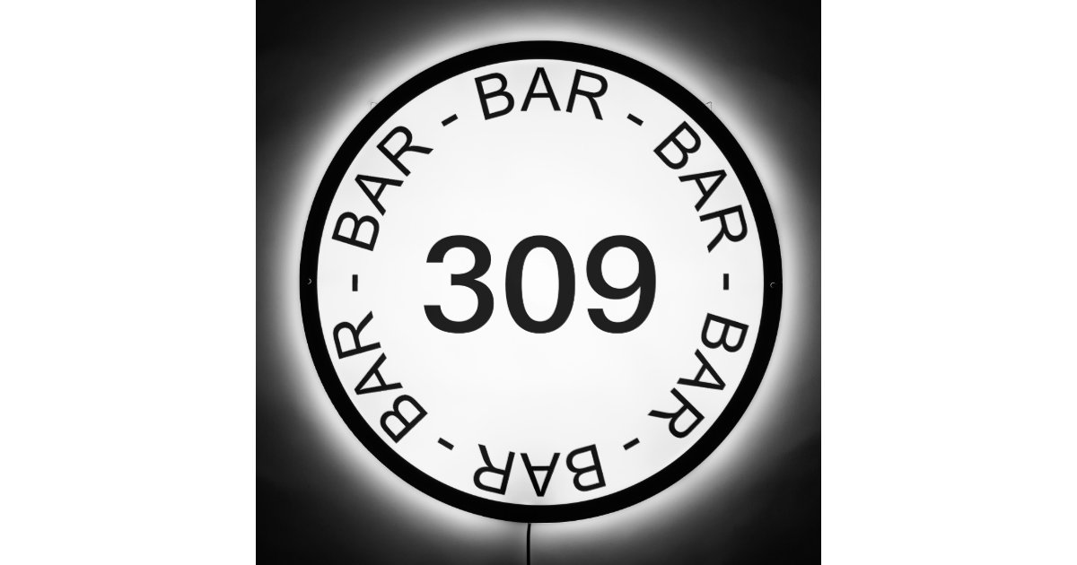 Classic Street No. Bar Choice Background Color LED LED Sign | Zazzle