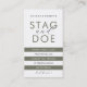 Classic Stripe Stag & Doe Ticket, Custom Color Business Card | Zazzle