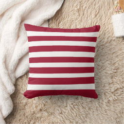 Classic Stripes Red and White Throw Pillow | Zazzle