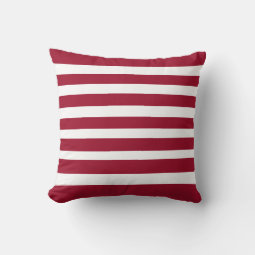 Classic Stripes Red and White Throw Pillow | Zazzle