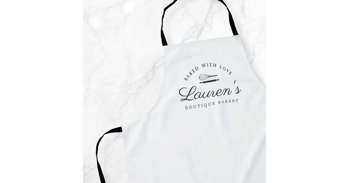 Classic Style Home Bakery Logo Apron | Zazzle