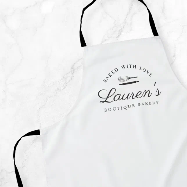 Classic Style Home Bakery Logo Apron | Zazzle