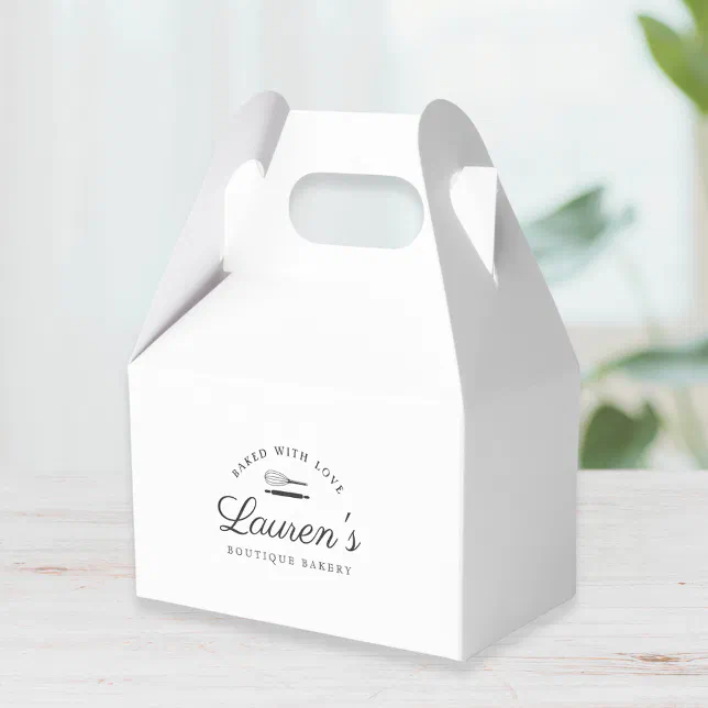 Classic Style Home Bakery Logo Pastry Boxes | Zazzle