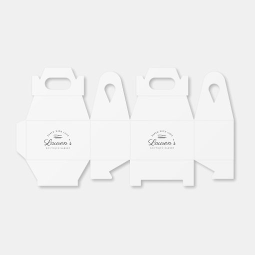 Classic Style Home Bakery Logo Pastry Boxes | Zazzle