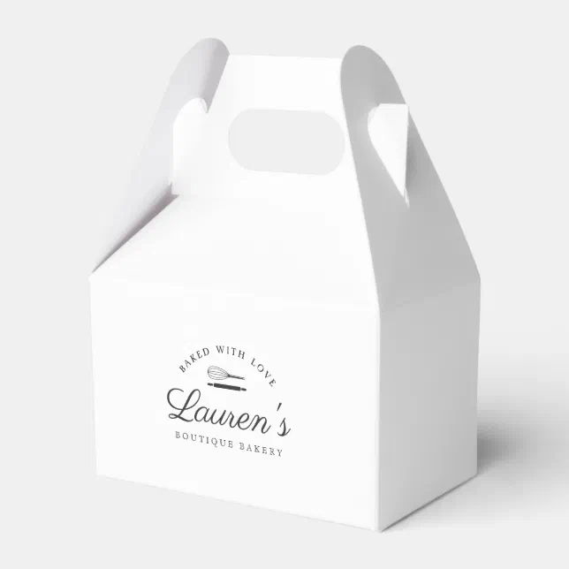 Classic Style Home Bakery Logo Pastry Boxes | Zazzle
