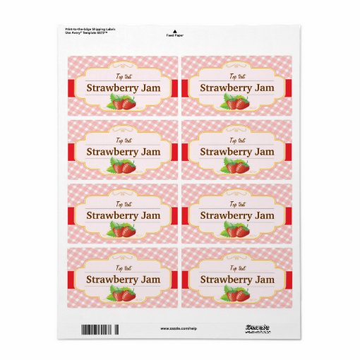 Classic Style Jam Jelly Strawberry Label | Zazzle