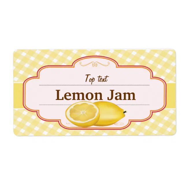 Classic Style Jam Jelly Traditional Lemon Jam Label | Zazzle