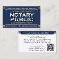Classic Style Mobile Notary Public ID Navy Gold Business Card | Zazzle