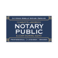 Classic Style Mobile Notary Public ID Navy Gold Business Card | Zazzle