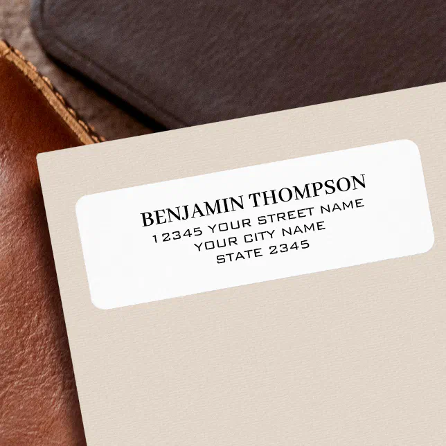 Classic Style Professional White Return Address Label | Zazzle