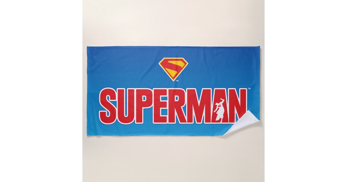 Classic Superman Bold Logo Beach Towel | Zazzle