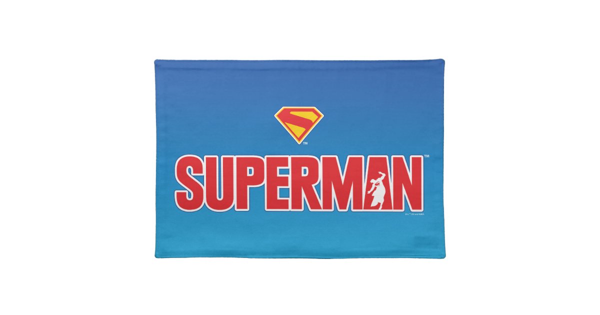 Classic Superman Bold Logo Cloth Placemat | Zazzle