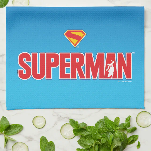 Classic Superman Bold Logo Kitchen Towel | Zazzle