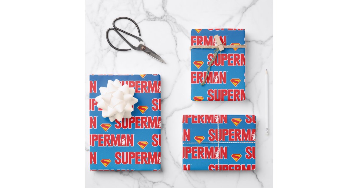 Classic Superman Bold Logo Wrapping Paper Sheets | Zazzle