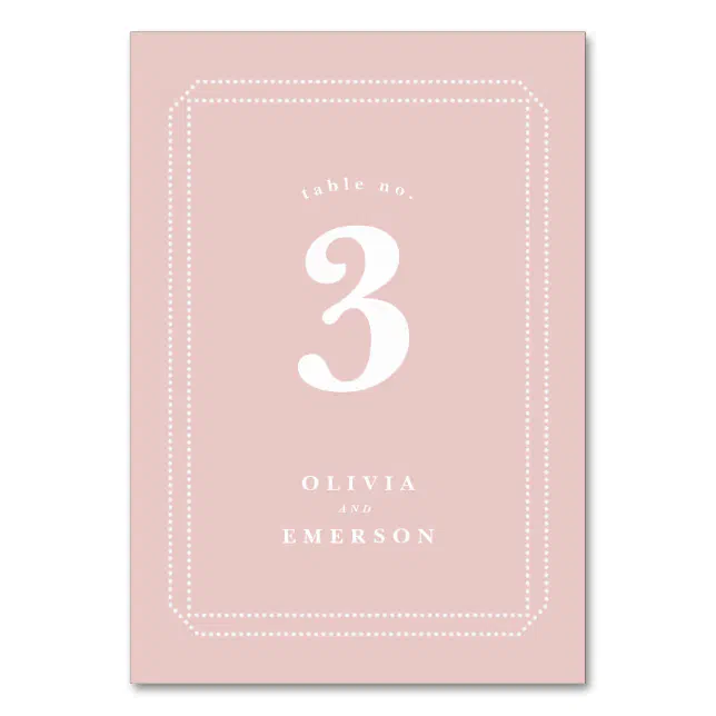 Classic table number, wedding reception, pink table number | Zazzle