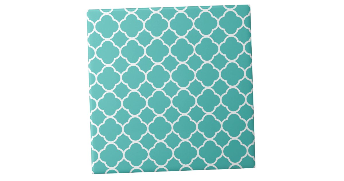 Classic Teal Moroccan Pattern Ceramic Tile | Zazzle