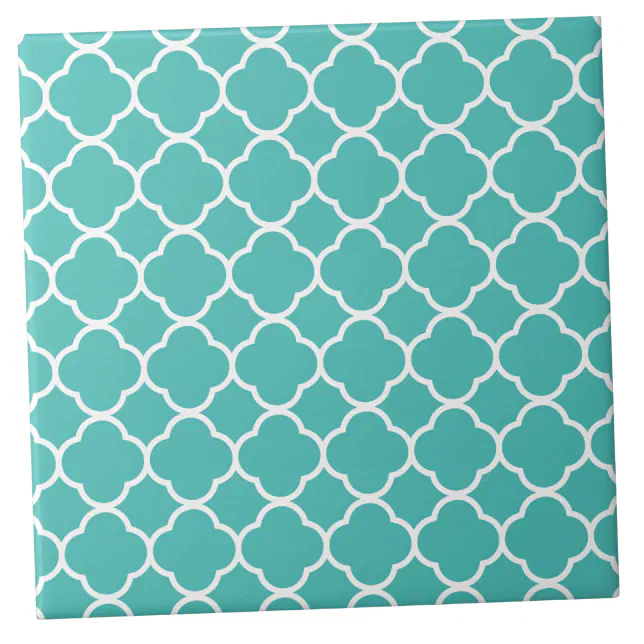 Classic Teal Moroccan Pattern Ceramic Tile | Zazzle