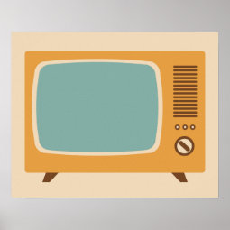 Classic Television Set Graphic Poster | Zazzle