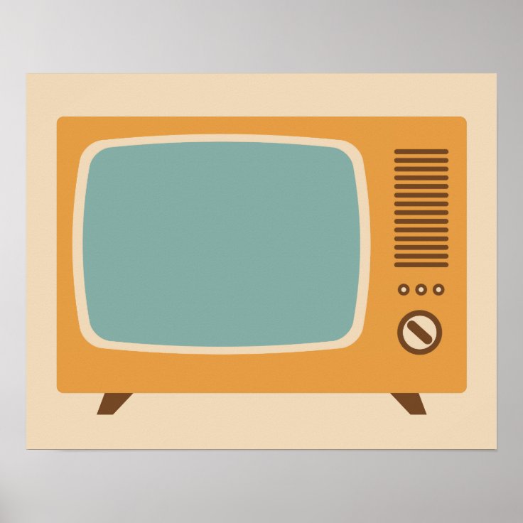 Classic Television Set Graphic Poster | Zazzle