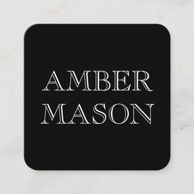Classic Text Simple Minimalist Square Business Card | Zazzle