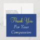 Classic "Thank You For Your Compassion" Postcard | Zazzle