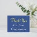 Classic "Thank You For Your Compassion" Postcard | Zazzle