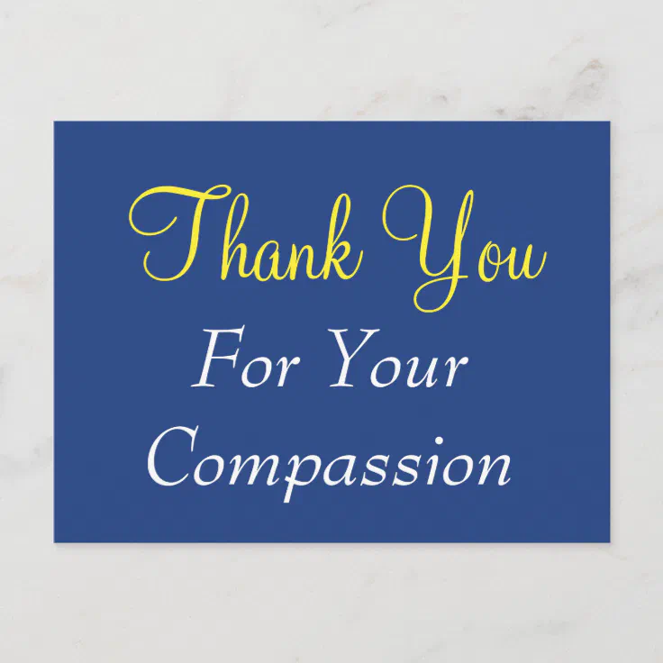 Classic "Thank You For Your Compassion" Postcard | Zazzle