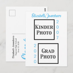 Classic Then and Now Graduation Announcement Photo Postcard | Zazzle