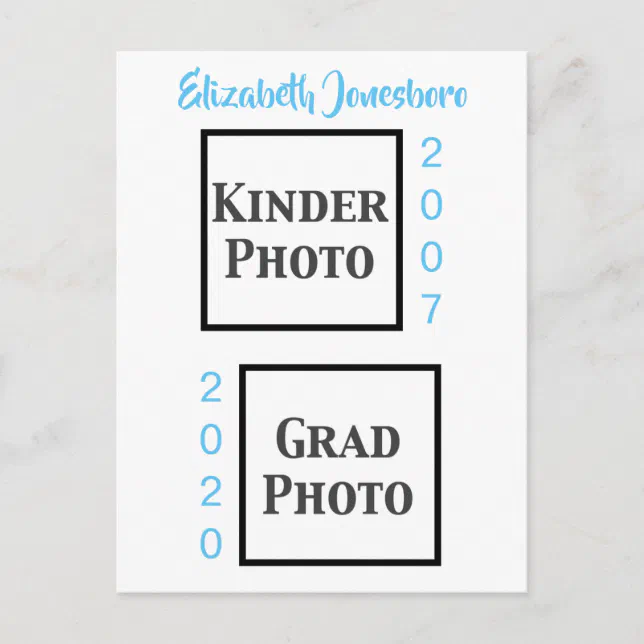 Classic Then and Now Graduation Announcement Photo Postcard | Zazzle