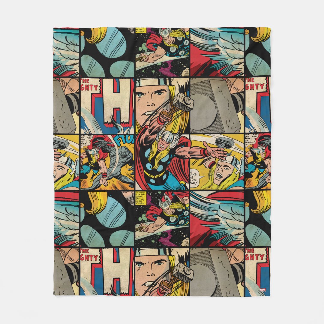 Classic Thor Comic Book Pattern Fleece Blanket | Zazzle