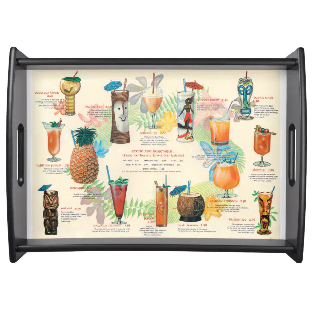 Classic Tiki Menu Serving Tray | Zazzle