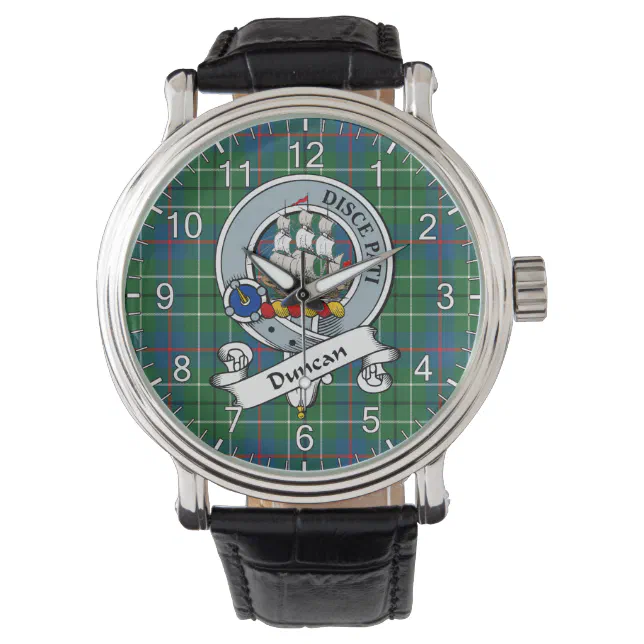 Classic Timeless Clan Duncan Ancient Badge Tartan Watch | Zazzle