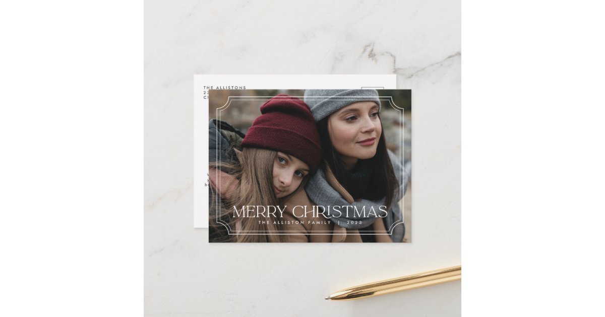 Classic Timeless Merry Christmas Holiday Postcard | Zazzle
